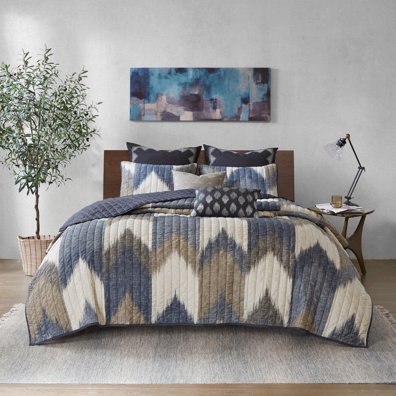 INK+IVY - Alpine 3 Piece Printed Cotton Quilt Set - Fashion Bedding